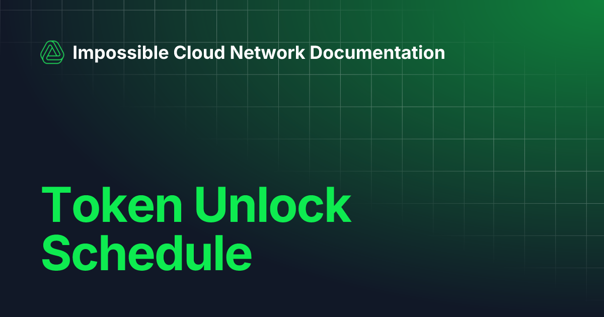 Token Unlock Schedule | Impossible Cloud Network Documentation